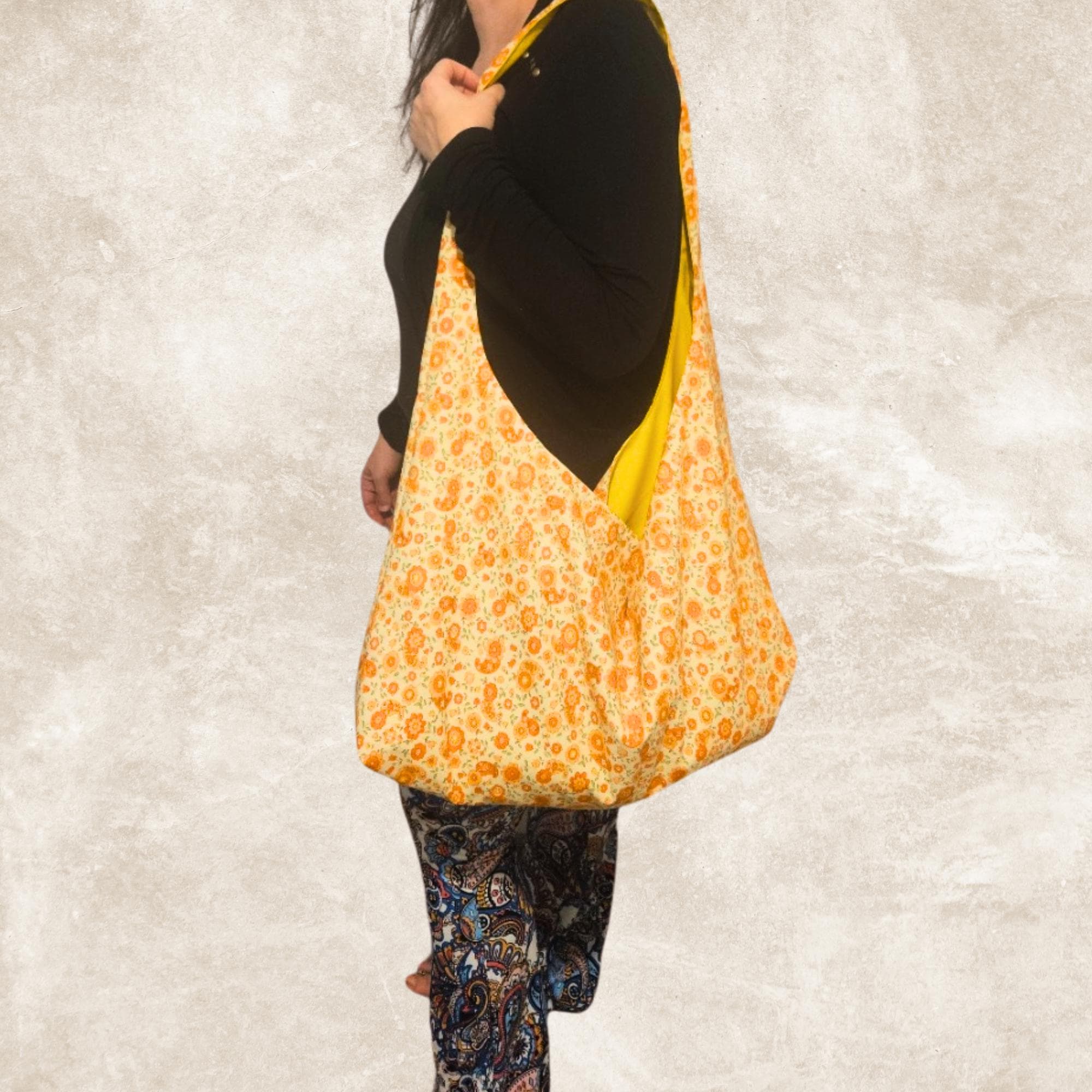 DIY Oversized Slouchy Crossbody - Reversible Boho Bag Pattern & Video ...