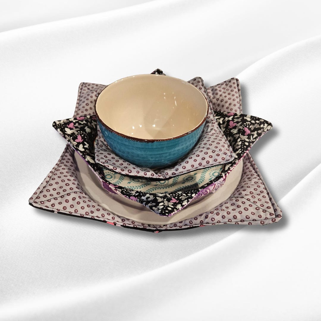 Bowl and Plate Cozy Sewing Pattern Bundle: Reversible Microwave Safe ...