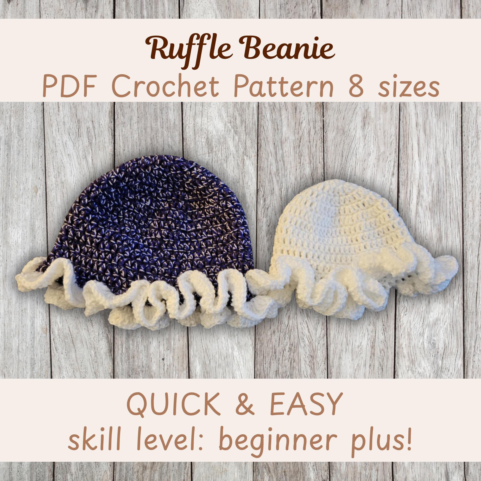 Quick & Simple Crochet Ruffle Hat Pattern | Newborn to Adult Sizes - Etsy