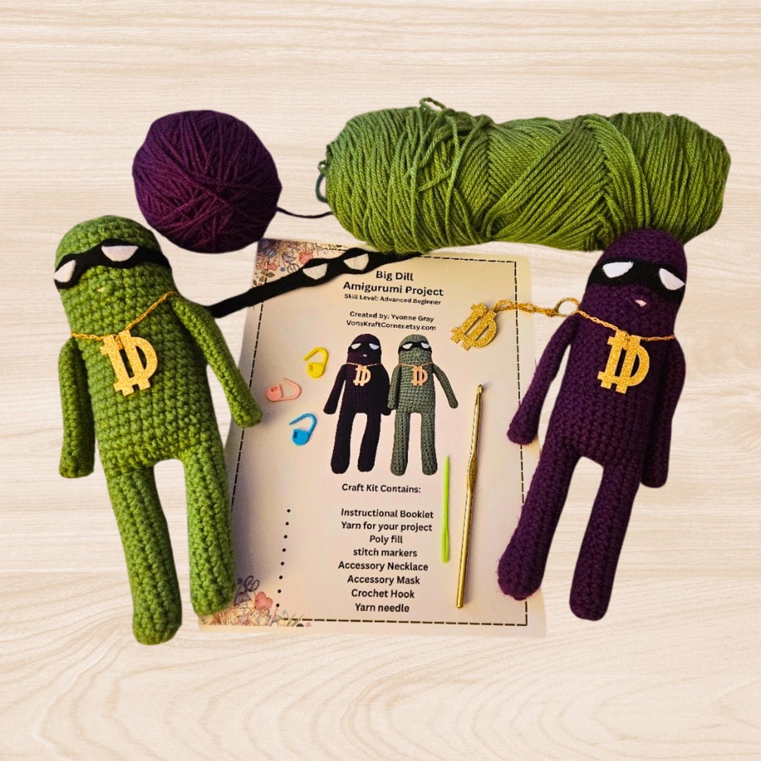 Fort-inspired Big Dill Amigurumi Craft Kit - DIY Plush Toy Making Set ...