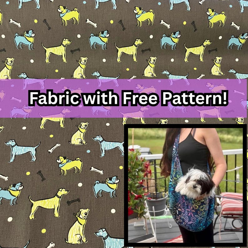 Quality Dog Fabric & Free Sewing Pattern for Dog Bag Carrier - Etsy UK