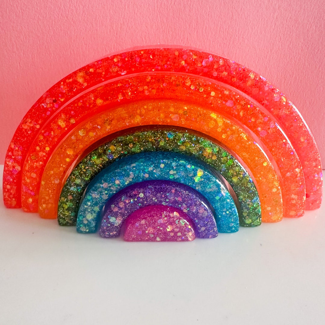 Large Resin Rainbow Stacker Sensory Toy Loose Parts Small World - Etsy