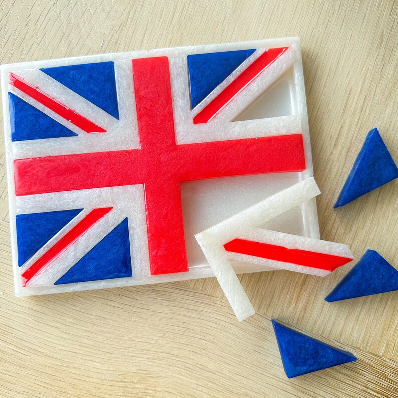 Union Jack Sensory Puzzle Tray British Flag Coronation Kings Queens ...