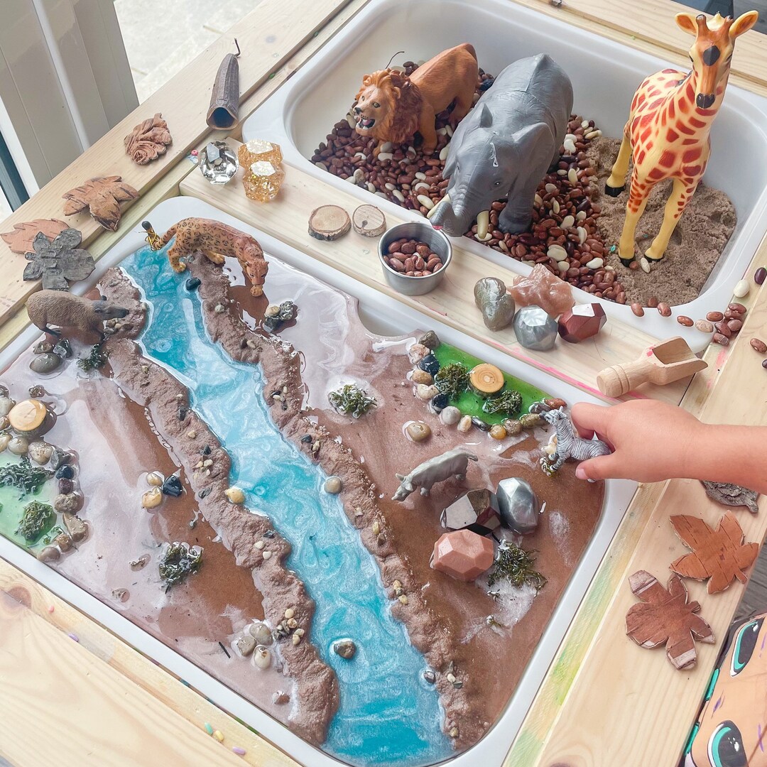 Into the Wild Themed Resin Tray for Flisat Table, Safari Africa Animals ...