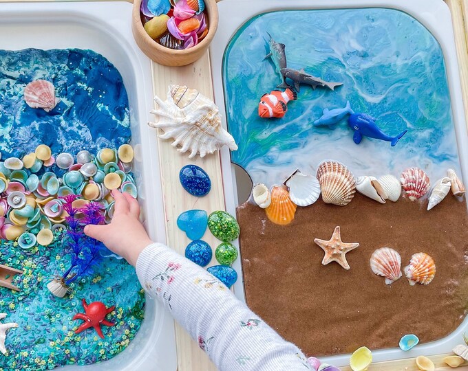 Ocean Themed Resin Tray for Flisat Table, Sea Beach Sand, Sensory Play ...