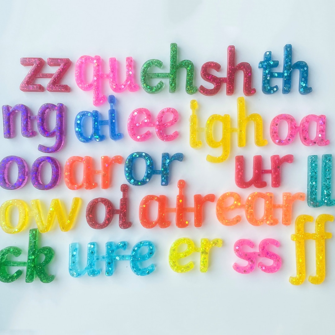 Rainbow Phonics Set Phases Read Write Inc Letters and Sounds Glitter ...