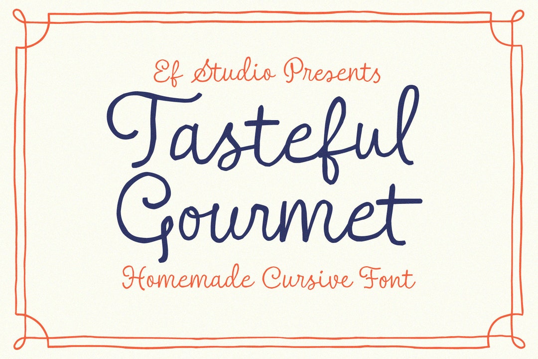 Tasteful Gourmet Homemade Cursive Font - Etsy