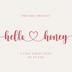 Hello Honey Handwritten Font Wedding Font Cricut With - Etsy