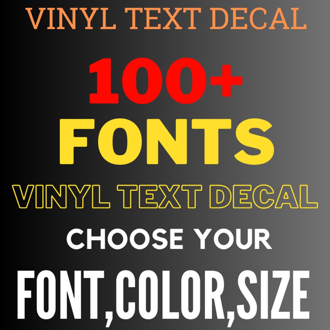 Custom Decals Choose Your Font, Color, Size Custom Vinyl Text Decals ...