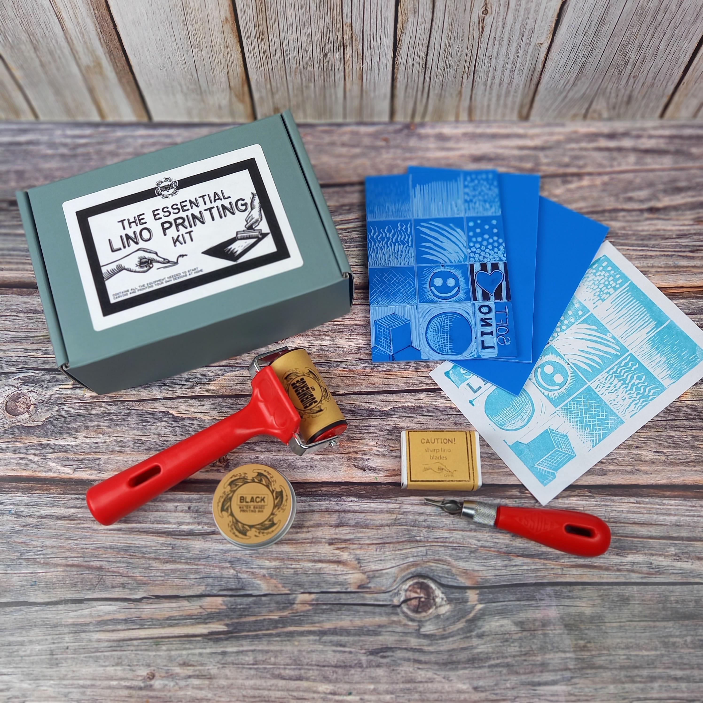 Essentials Lino Printing Craft Kit With Illustrated Guide, Carving ...