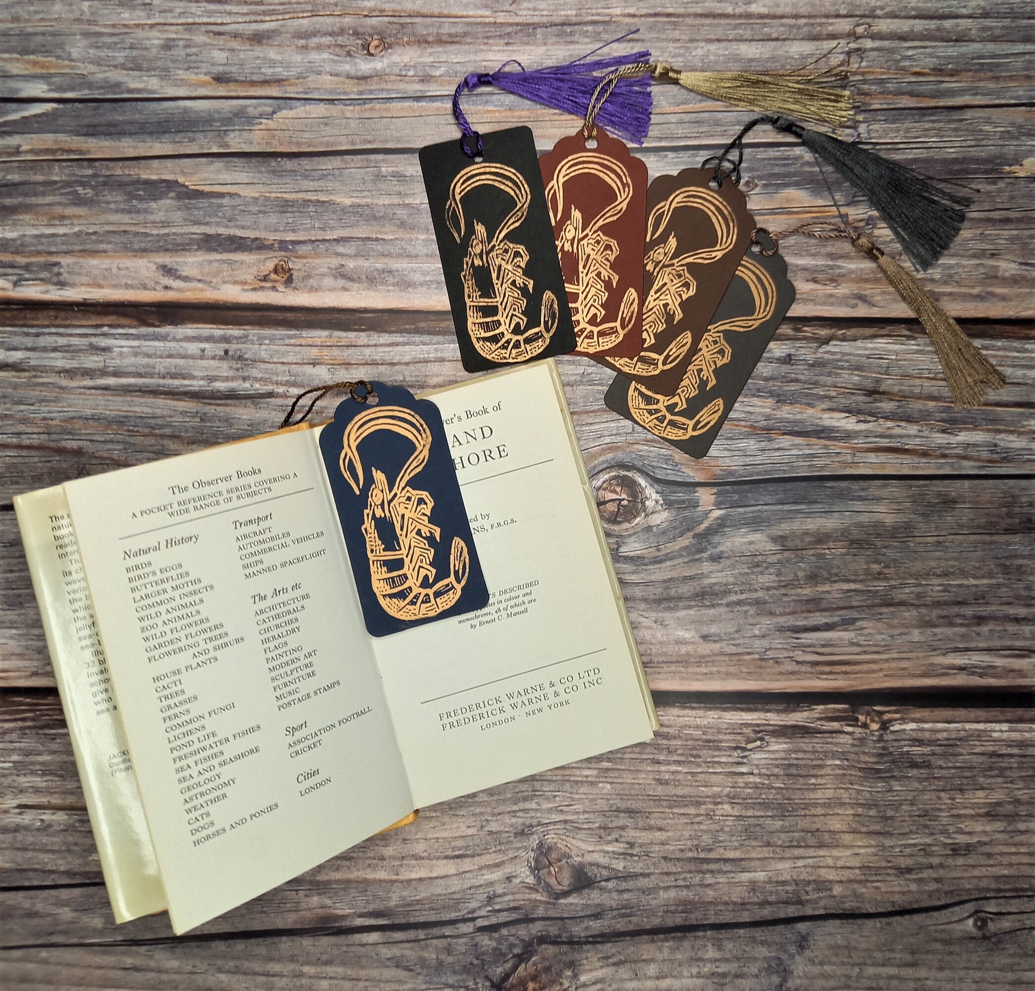 4 Mini Bookmarks/gift Tags of Shrimps and Prawns 3 Styles - Etsy UK