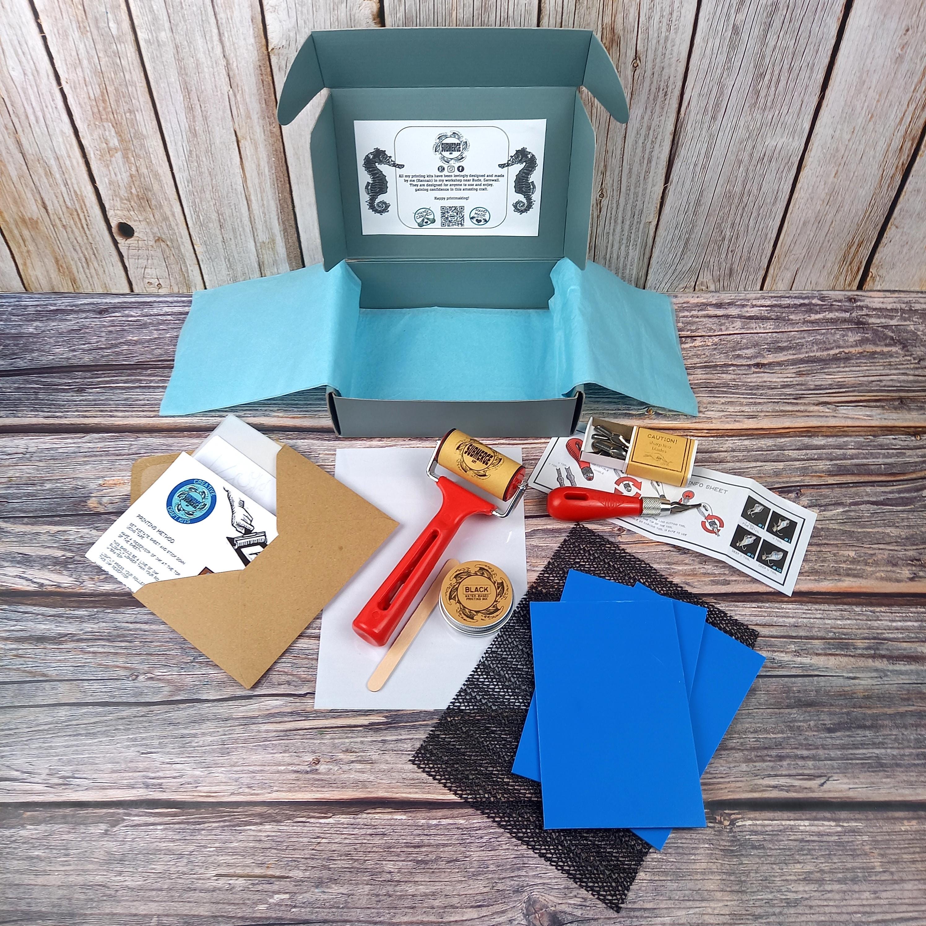 Essentials Lino Printing Craft Kit With Illustrated Guide, Carving ...