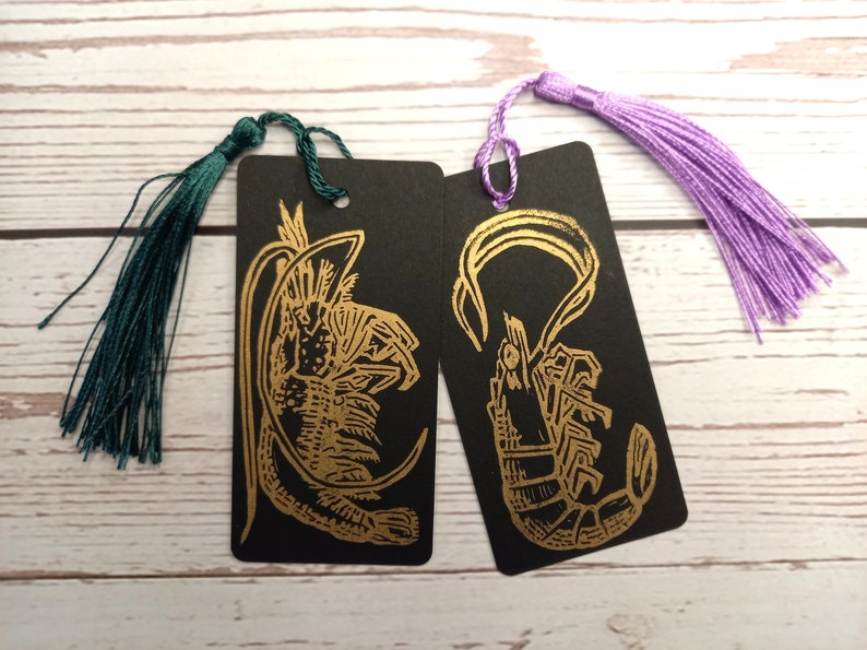 4 Mini Bookmarks/gift Tags of Shrimps and Prawns - 3 Styles Available ...