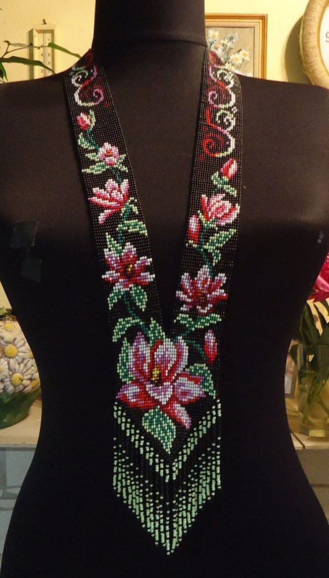 Flower Beaded Necklace,ukrainian Gerdan Necklace chunkyethnic tribal ...