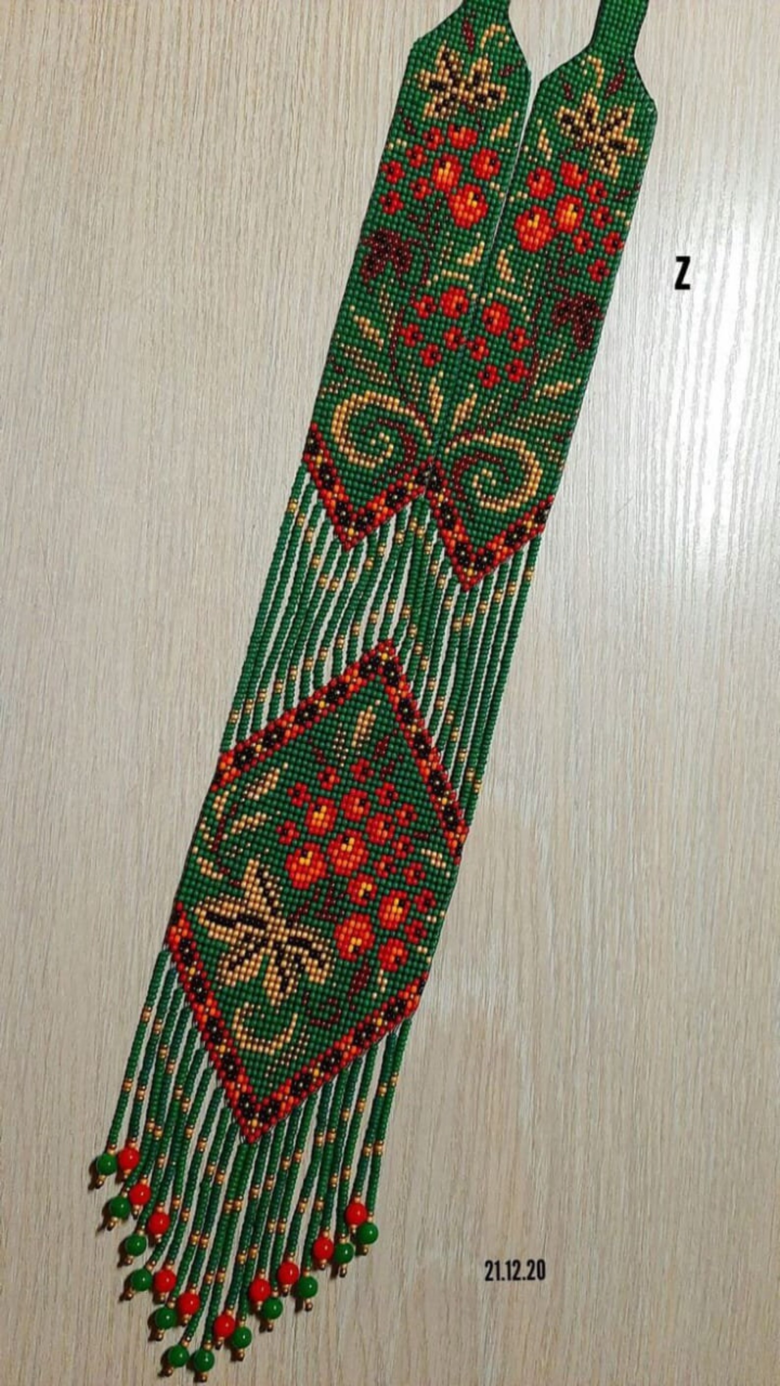 Flower Beaded Necklaceukrainian Gerdan Necklace - Etsy