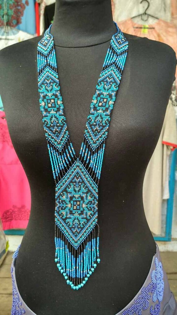 Cherokee Style Native American Bead Necklace Inspired, Bead Loom ...