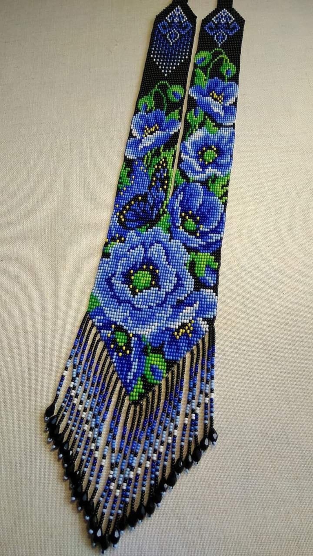 Flower Beaded Necklaceukrainian Gerdan Necklace - Etsy