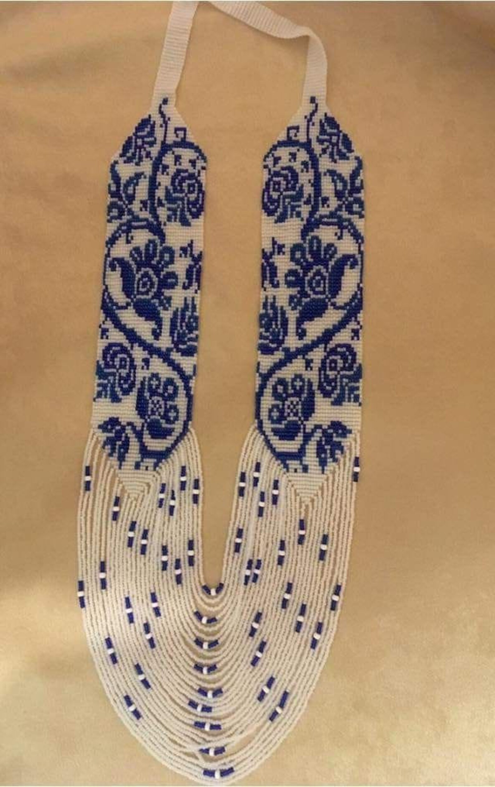 Flower Beaded Necklaceukrainian Gerdan Necklace | Etsy