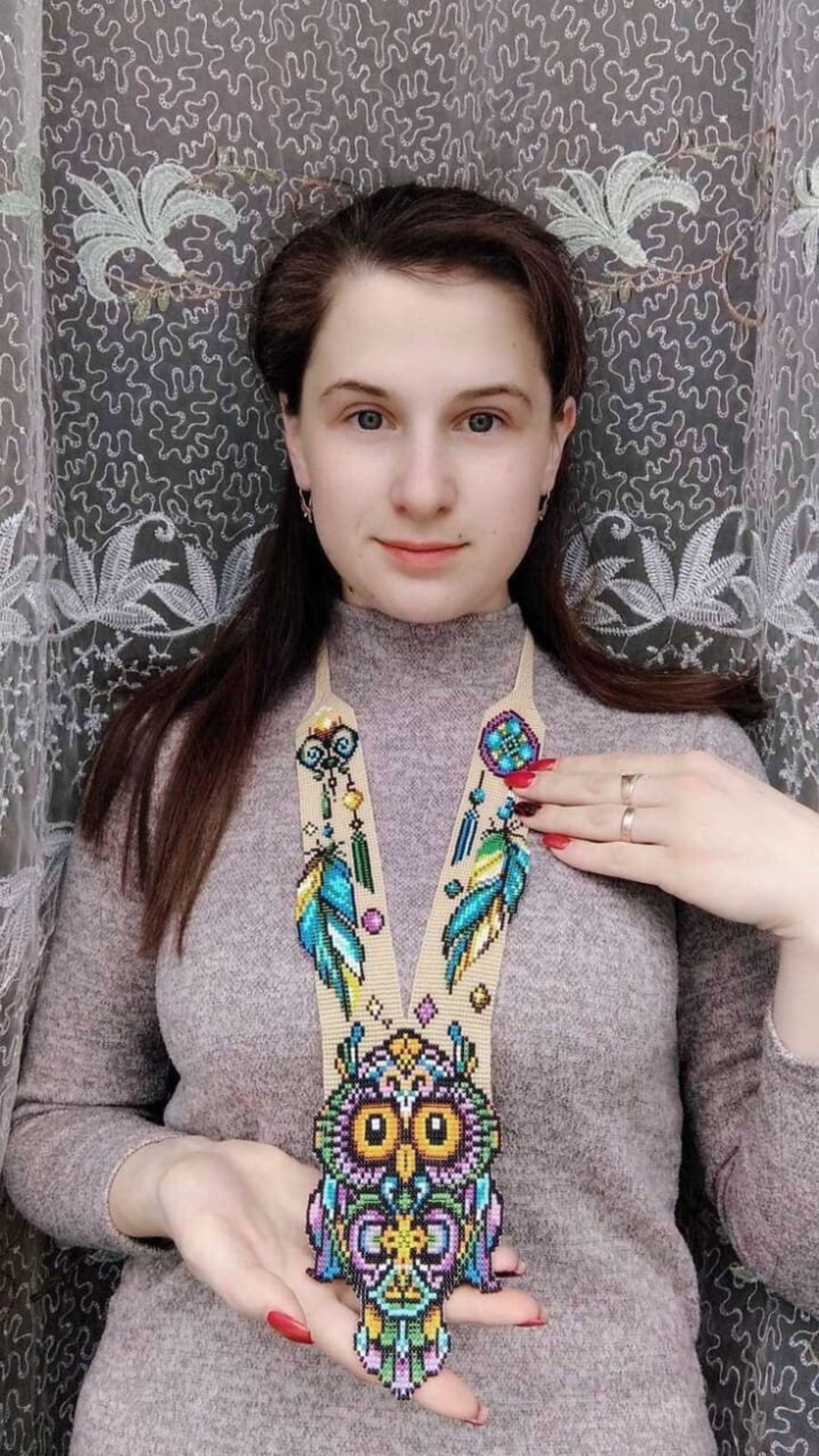 Tiger Beaded Necklaceukrainian Gerdan Necklace chunkyethnic - Etsy