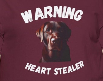 Chocolate Lab T-shirt, Labrador Retriever Dog Breeds Tee, Pet Portrait ...
