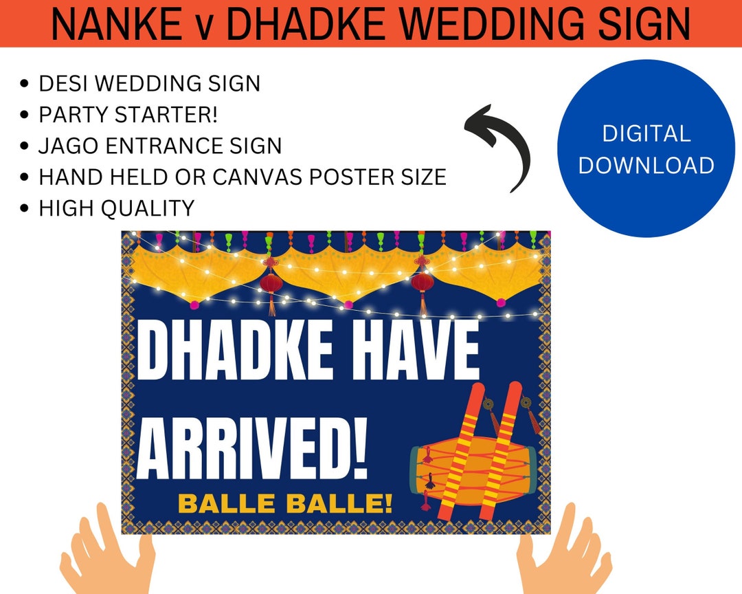 Punjabi Wedding Sign: Nanke Vs Dhadke, Jago Entrance (digital Download ...