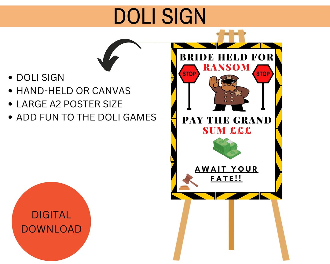 Doli Sign Wedding- Bride Held for Ransom Sign -punjabi Desi Sikh Indian ...