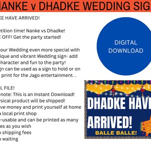 Jago Wedding Sign- Nanke Vs Dhadke Sign -punjabi Desi Sikh Indian ...