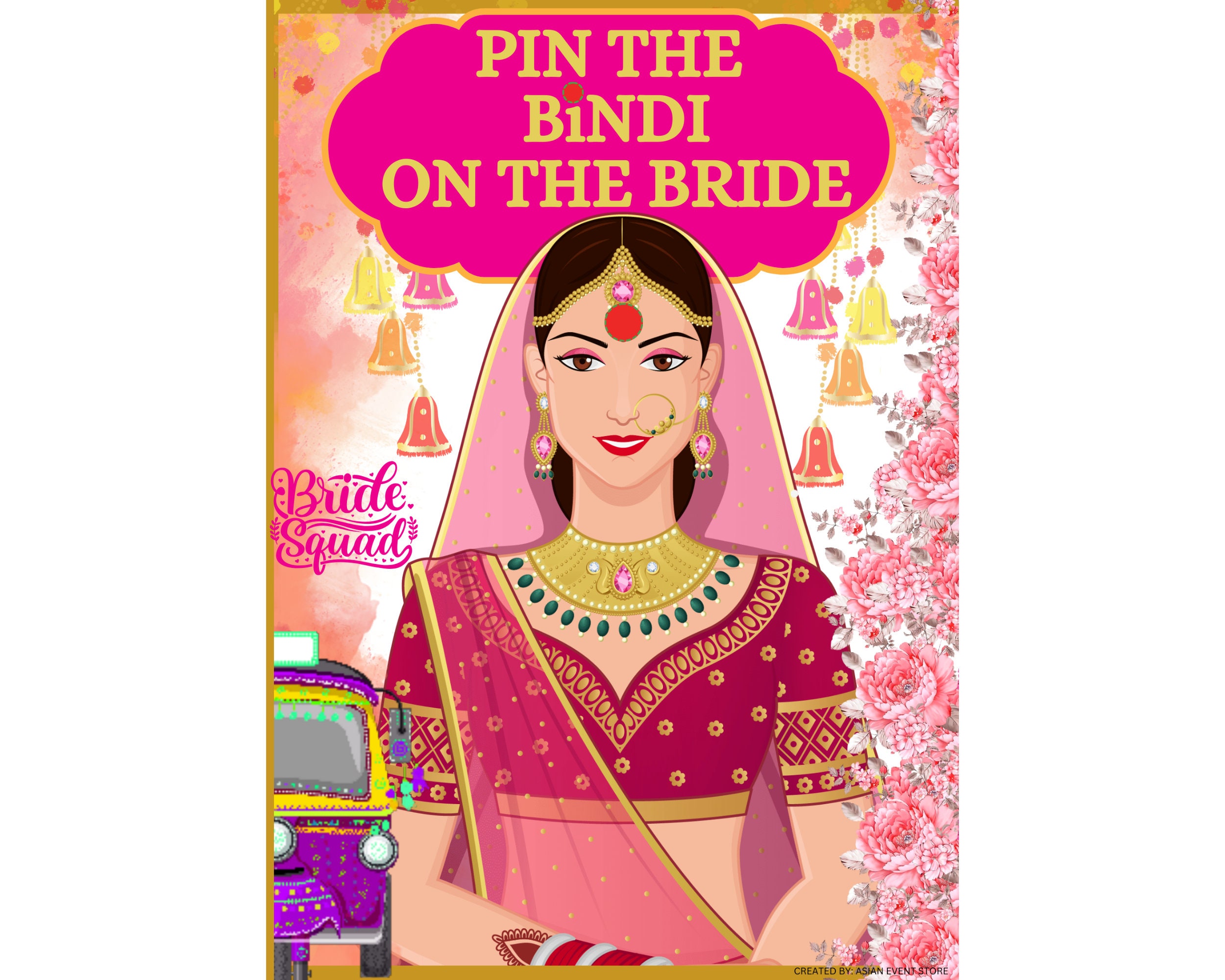 Pin the Bindi on the Bride- Desi Event Game (DIGITAL) - Etsy