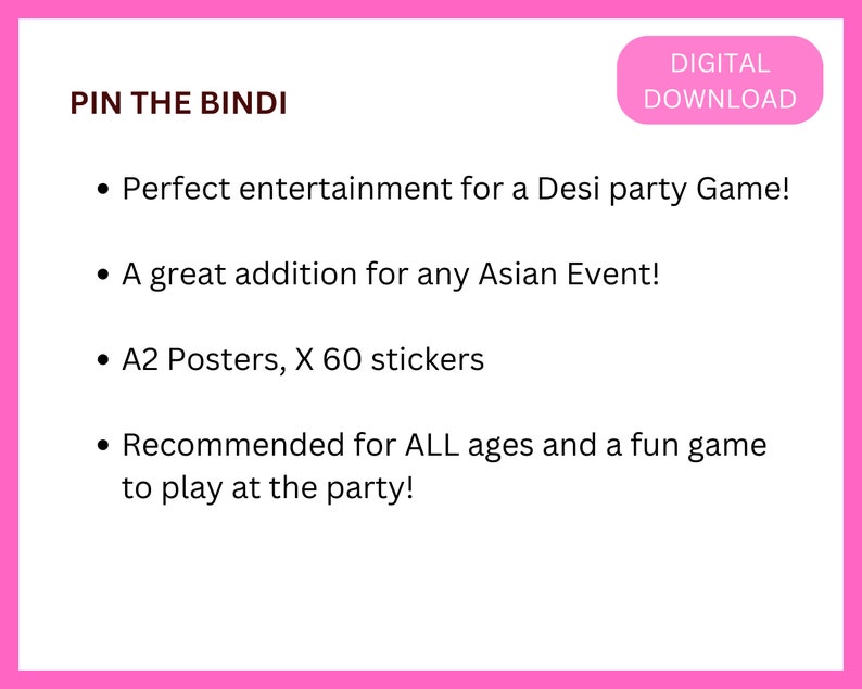 Pin the Bindi on the Bride- Desi Event Game (DIGITAL) - Etsy