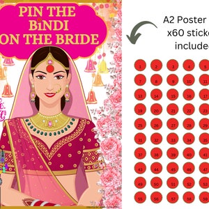 Pin the Bindi on the Bride- Desi Event Game (DIGITAL) - Etsy