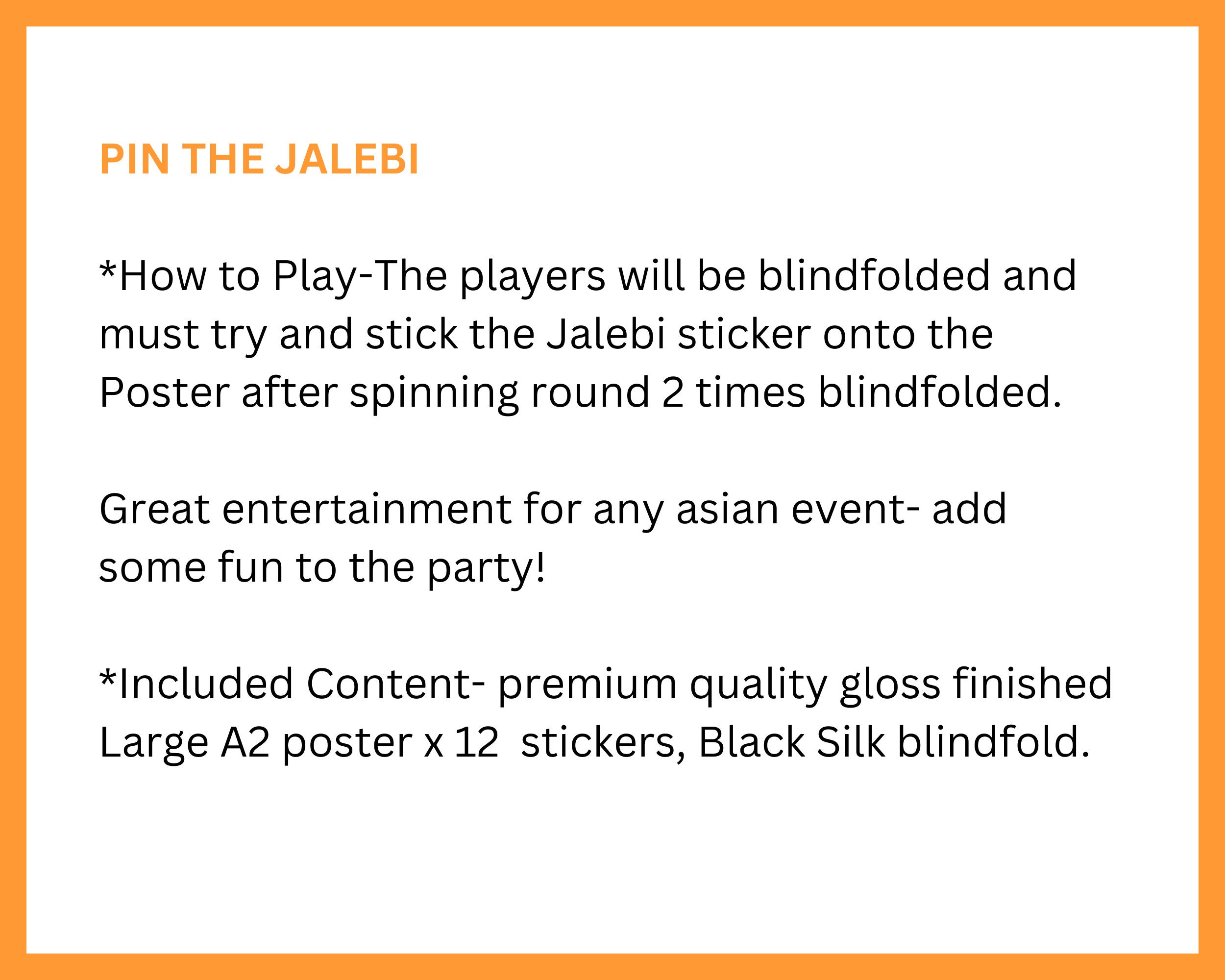 Pin the Jalebi- Asian Event Game - Etsy