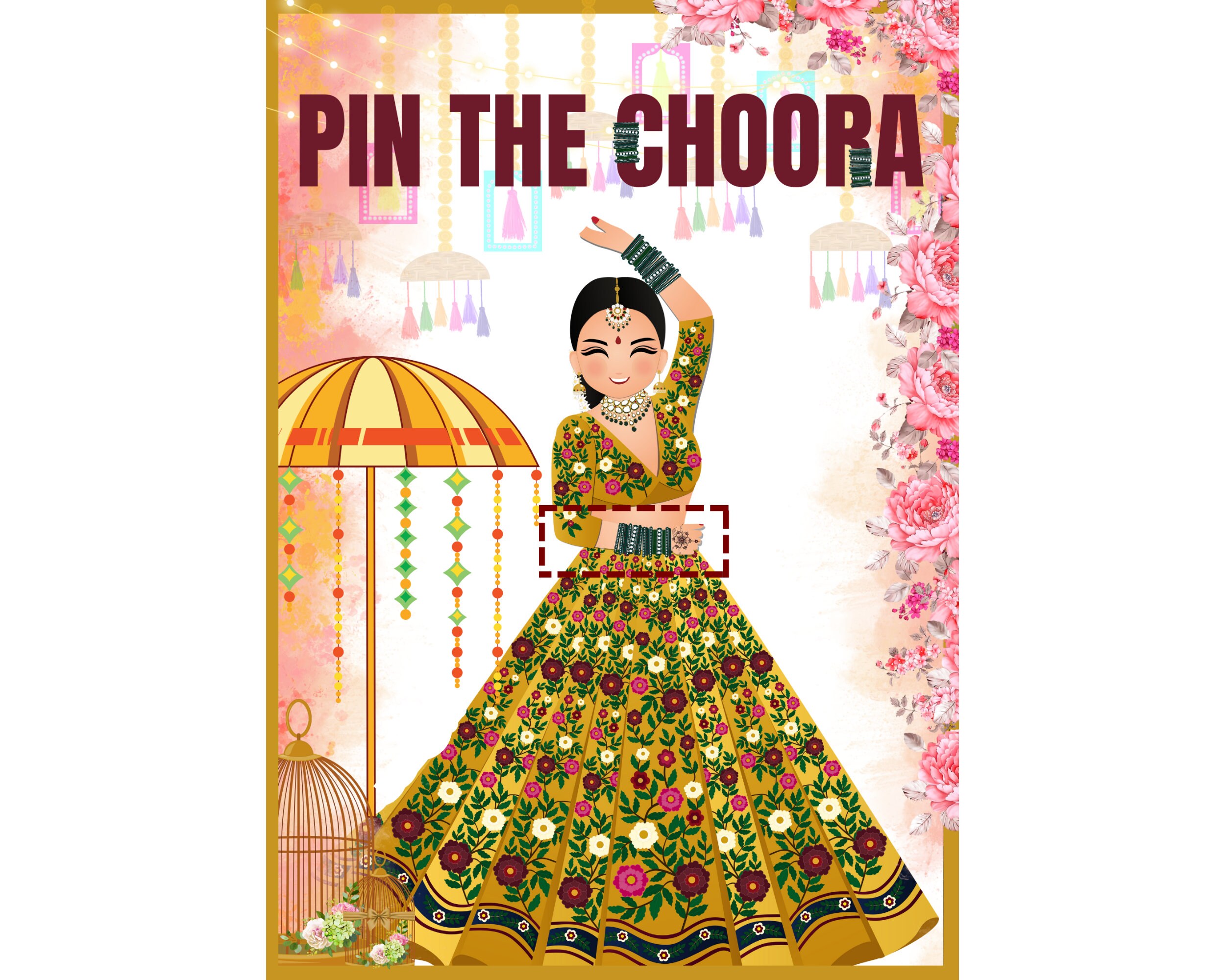 Pin the Choora- Asian Event Game/ Bridal Shower/ Engagement/ Mendhi ...