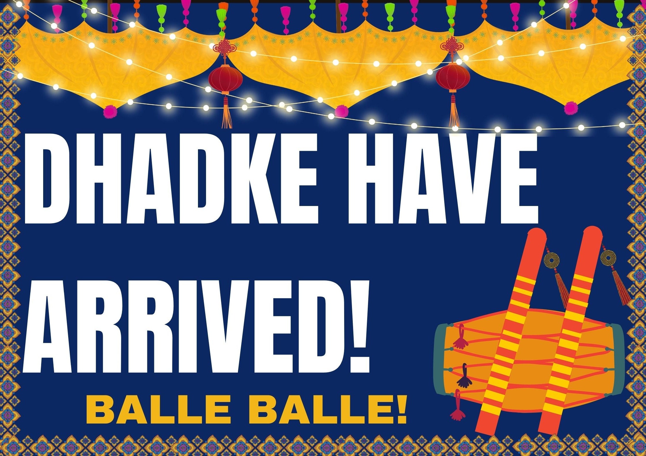 Jago Wedding Sign- Nanke Vs Dhadke Sign -punjabi Desi Sikh Indian ...