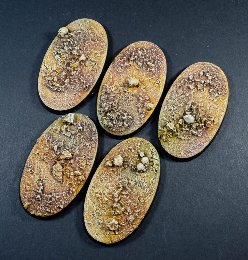Miniatures Bases Desert Earth Resin Cast OVAL Bases for Miniature War ...