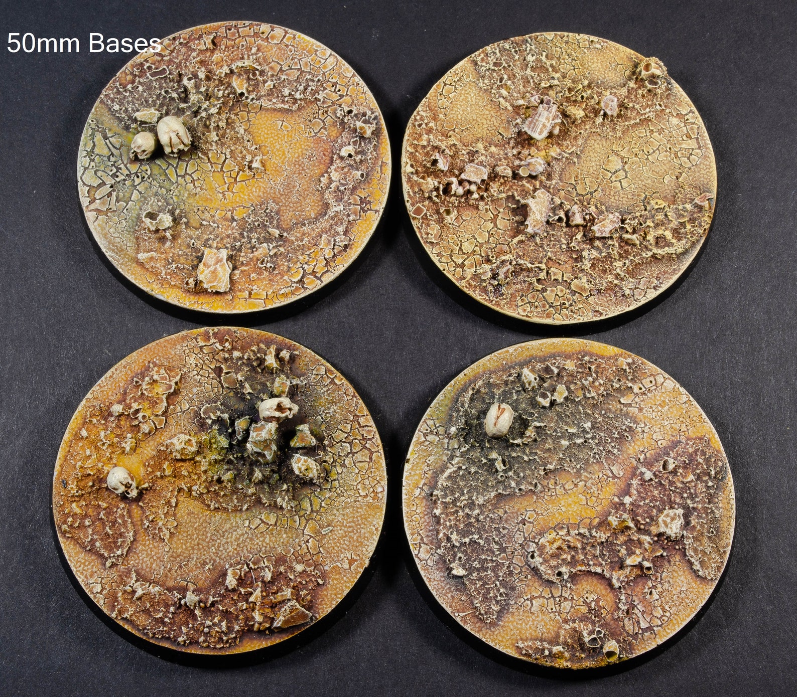 Desert Earth Bases for Miniatures Resin Cast Round Bases for Miniature ...