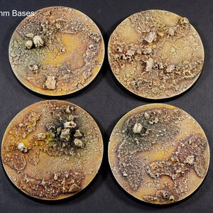 Desert Earth Bases for Miniatures Resin Cast Round Bases for Miniature ...