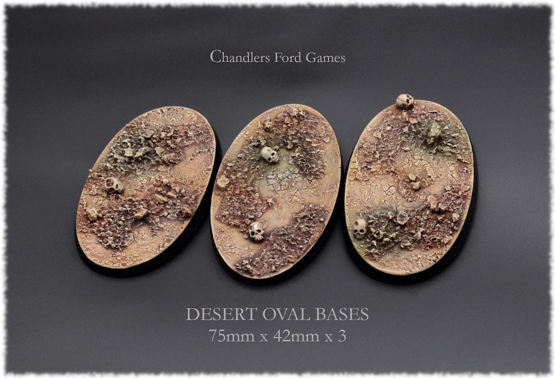 Miniature Bases | Desert Bases |75mm X 3 Oval Bases | 40000 Dnd ...