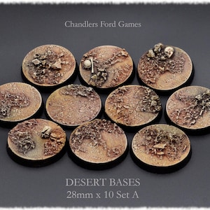Desert Earth Bases for Miniatures - Resin Cast - Round Bases for ...
