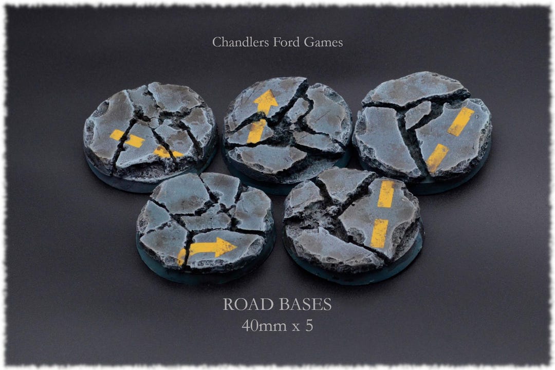 Miniature Bases | Road Bases | 40mm X 5 | 40000 Dnd Wargaming AOS ...