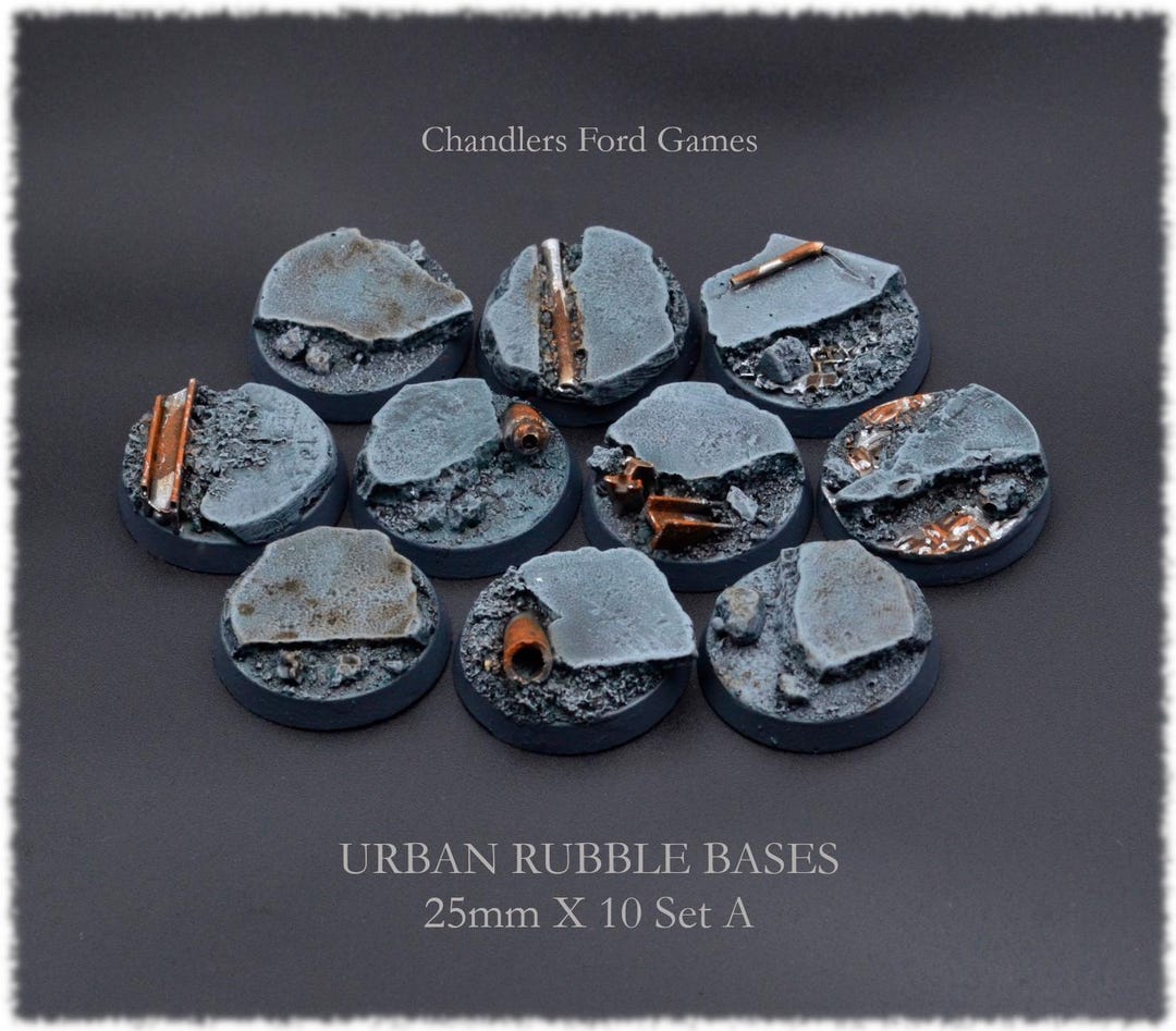 Miniature Bases | Urban Rubble | 25mm X 10 (set A) | 40000 Dnd ...