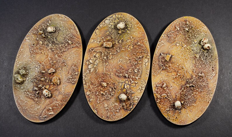 Miniatures Bases Desert Earth Resin Cast OVAL Bases for Miniature War ...