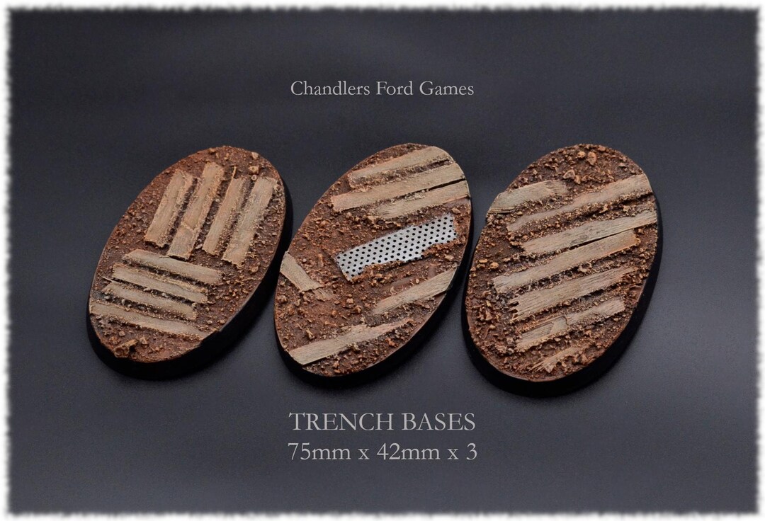 Miniature Bases | Trench Bases |75mm X 3 Oval Bases | 40000 Dnd ...