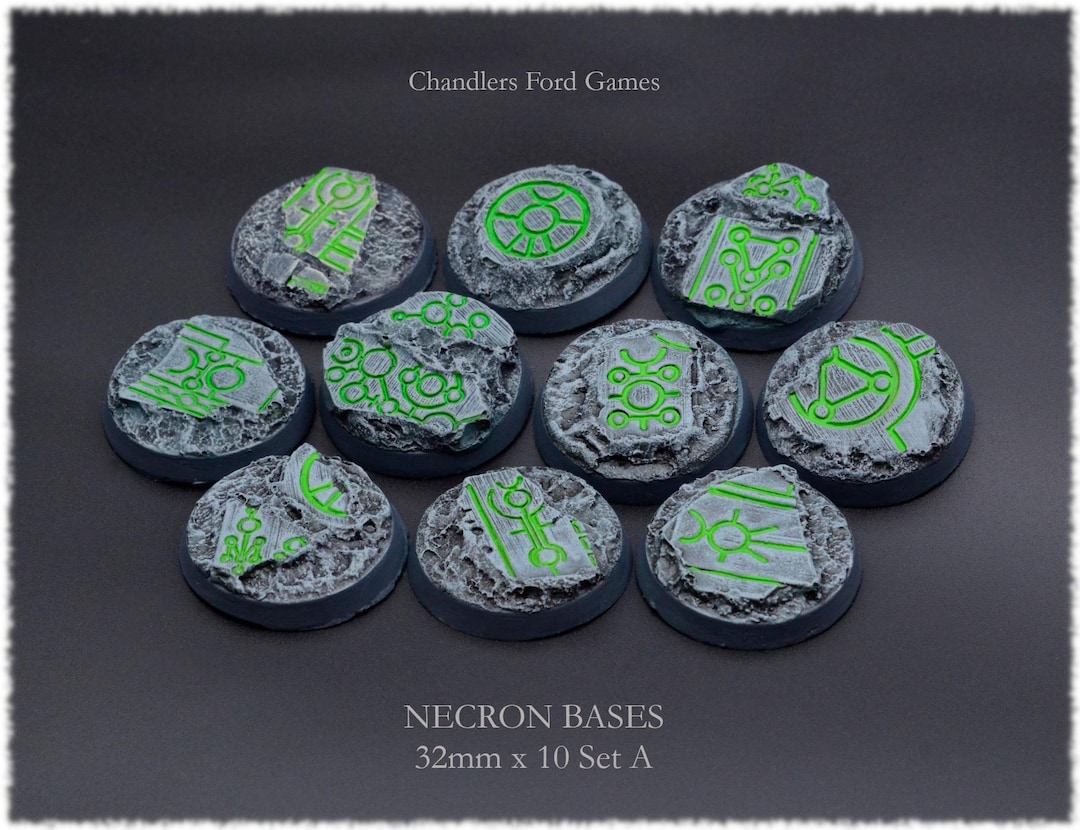 Miniature Bases | Necron Bases | 32mm X 10 (set A) | 40000 Dnd ...