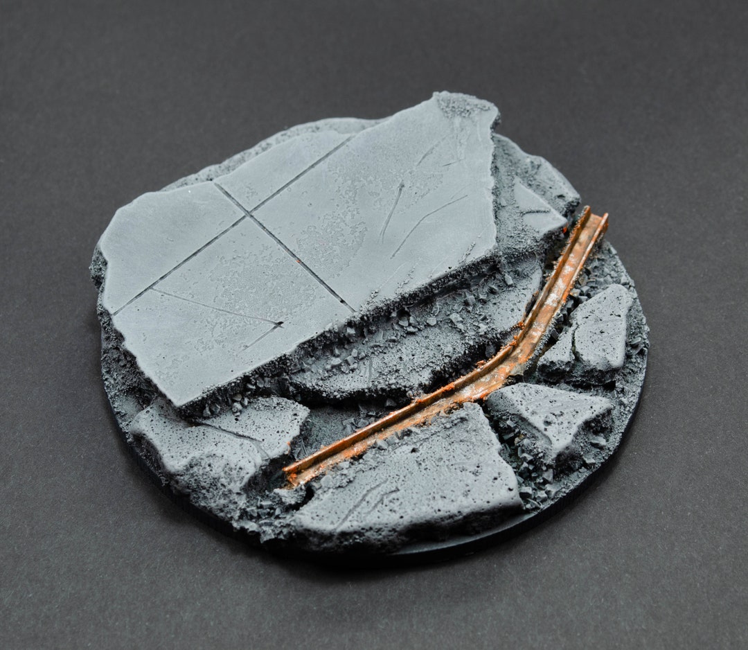 Miniature Bases | Urban Rubble Base | 90mm X 1 | Dnd Wargaming 40000 ...