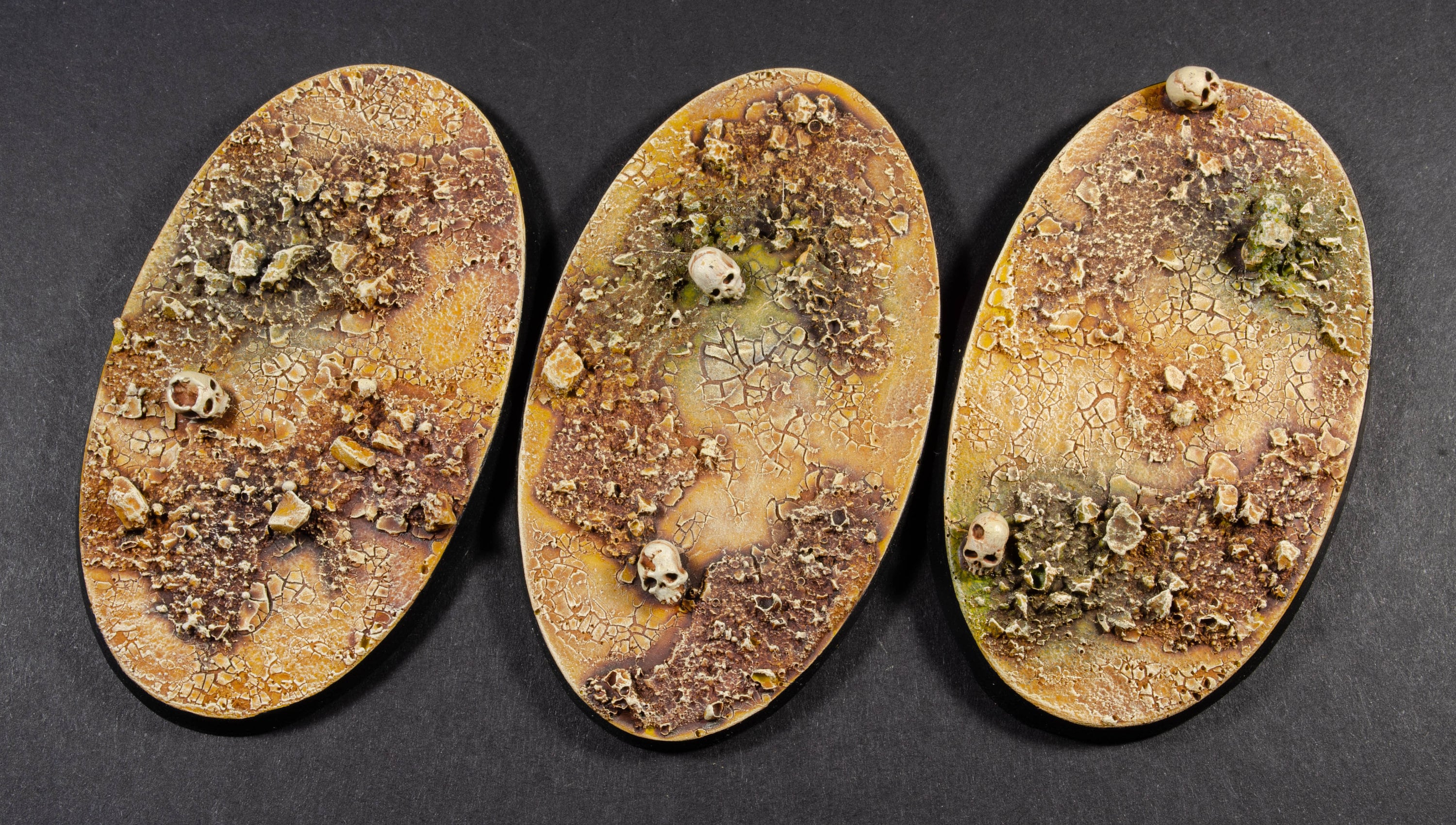 Miniatures Bases Desert Earth Resin Cast OVAL Bases for Miniature War ...
