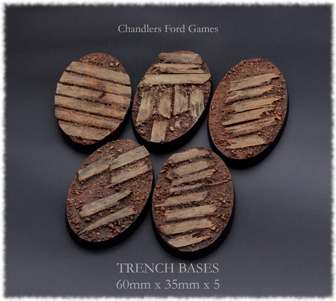 Miniature Bases | Trench Bases |60mm X 5 Oval Bases | 40000 Dnd ...