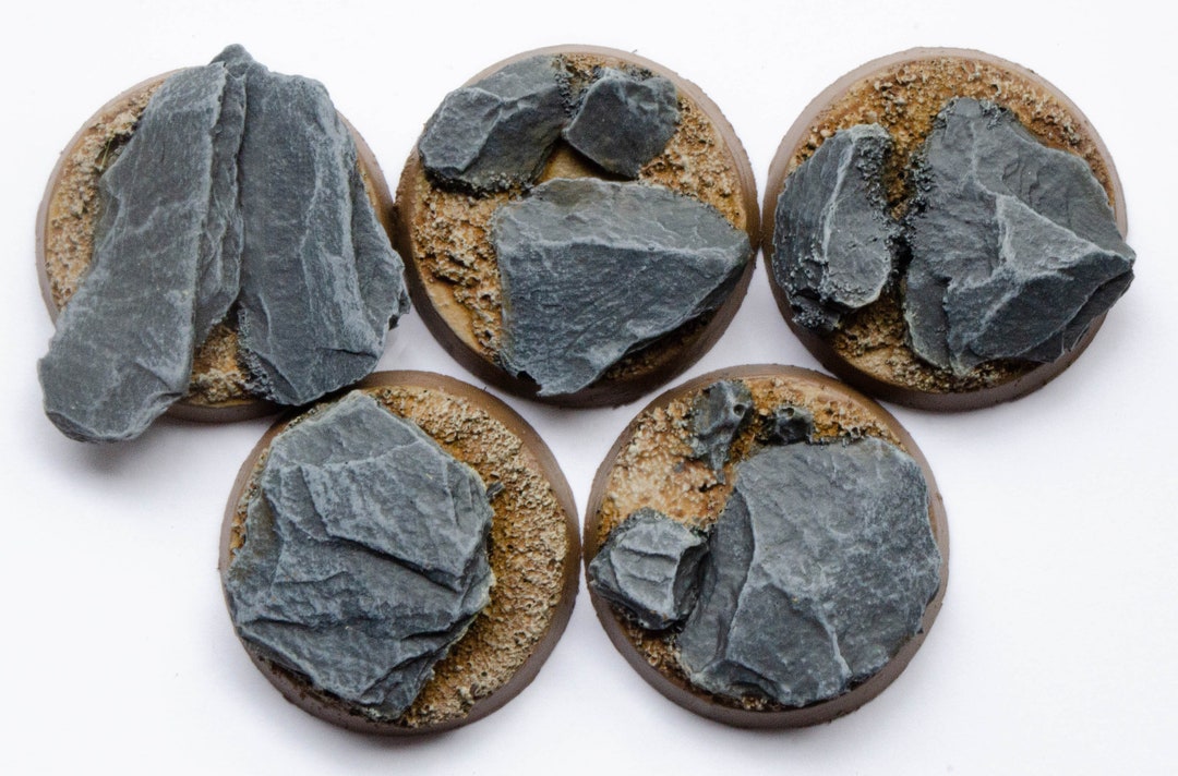 Miniature Bases | Slate Rock Bases | 32mm X 5 (set A) | 40000 Dnd ...