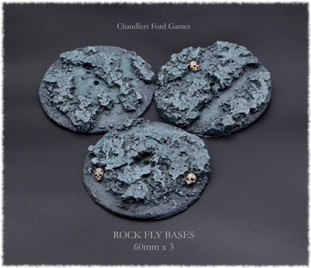 Miniature Bases Rock Rubble Skull Base 60mm Fly X 3 40000 Dnd AOS Kill ...