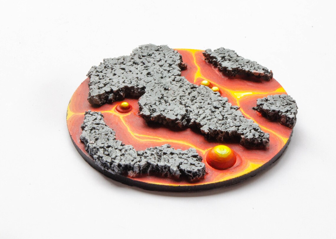 Miniature Bases Lava Base 80mm X 1 Dnd 40000 Wargaming AOS Kill Team ...