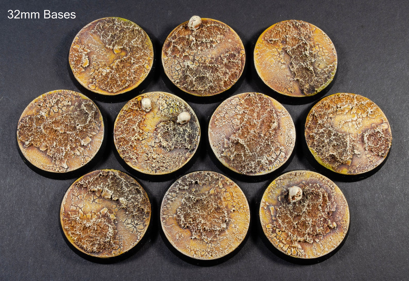 Desert Earth Bases for Miniatures Resin Cast Round Bases for Miniature ...